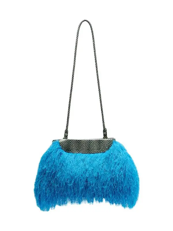 Dries Van Noten Leather-trimmed Crossbody Bag - Blue