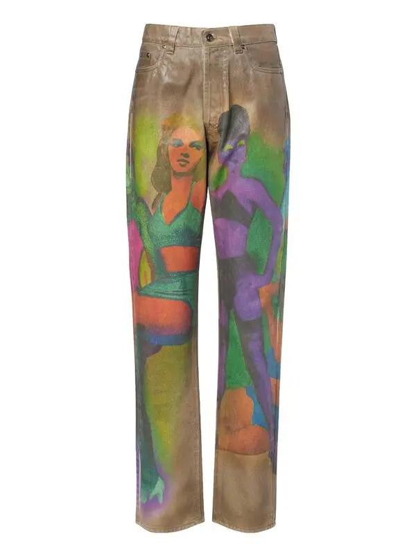 Versace Printed Straight Jeans - Multicoloured