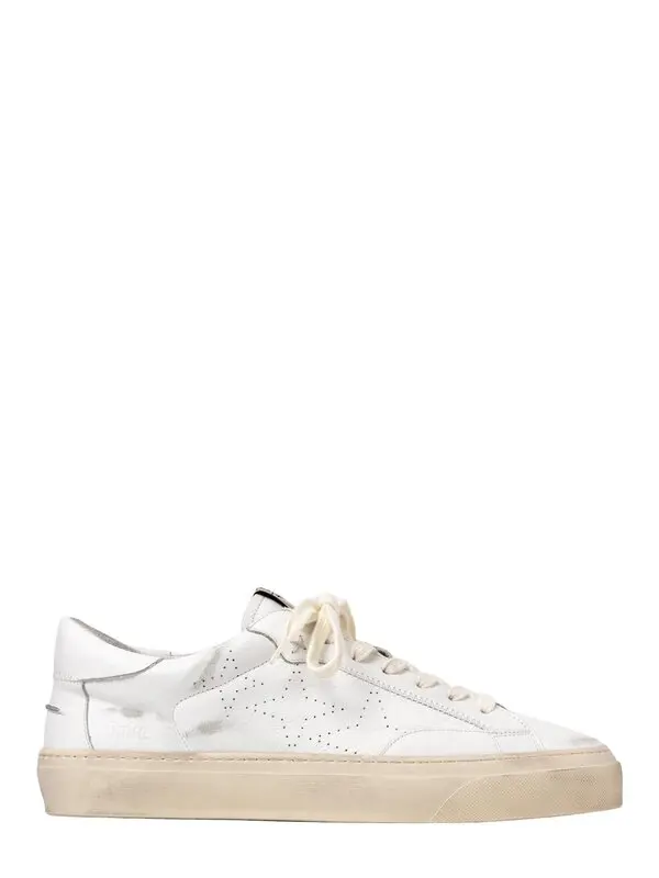 DUKE + DEXTER Plus Court Distressed Sneakers - White Distressed