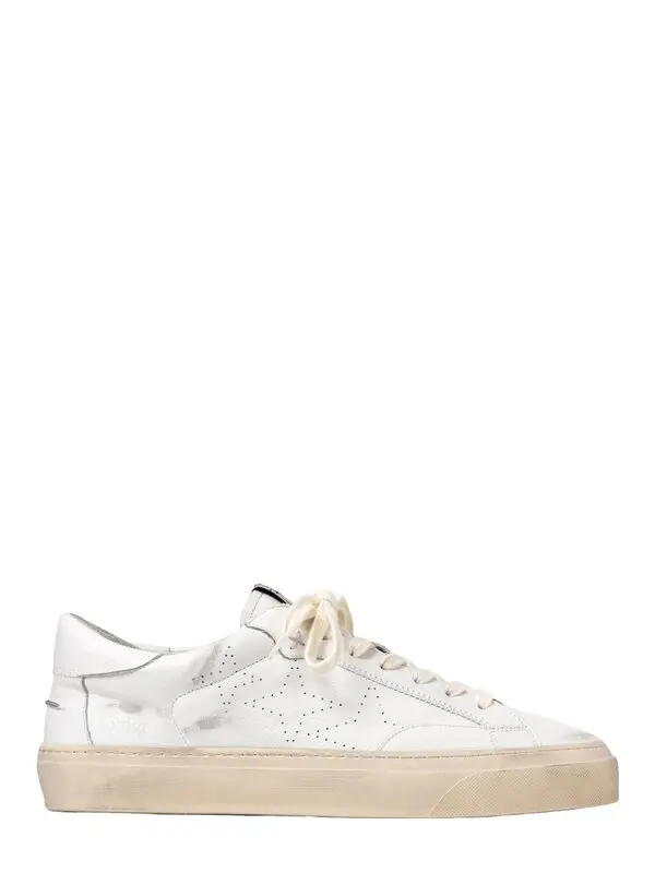DUKE + DEXTER Plus Court Distressed Sneakers - White Distressed