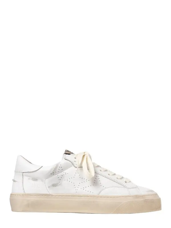 DUKE + DEXTER Plus Court Distressed Sneakers - White Distressed