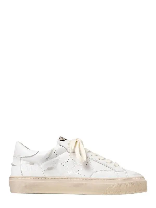 DUKE + DEXTER Plus Court Distressed Sneakers - White Distressed