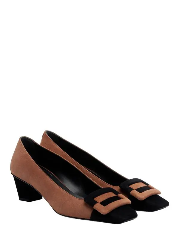 ROGER VIVIER Belle Vivier Suede Pumps - Brown