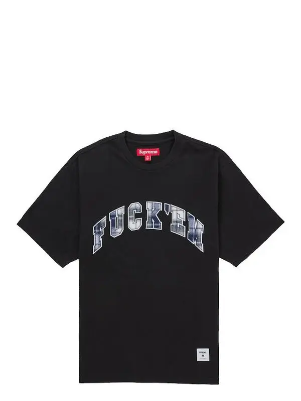 Supreme Fuck Em Plaid Short Sleeve Top - Black