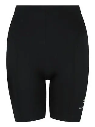 Balenciaga Logo Print Athletic Cycling Shorts - Black/white