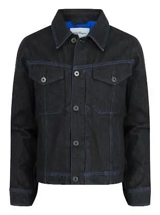 FERRAGAMO Contrast-stitch Denim Jacket - Blue
