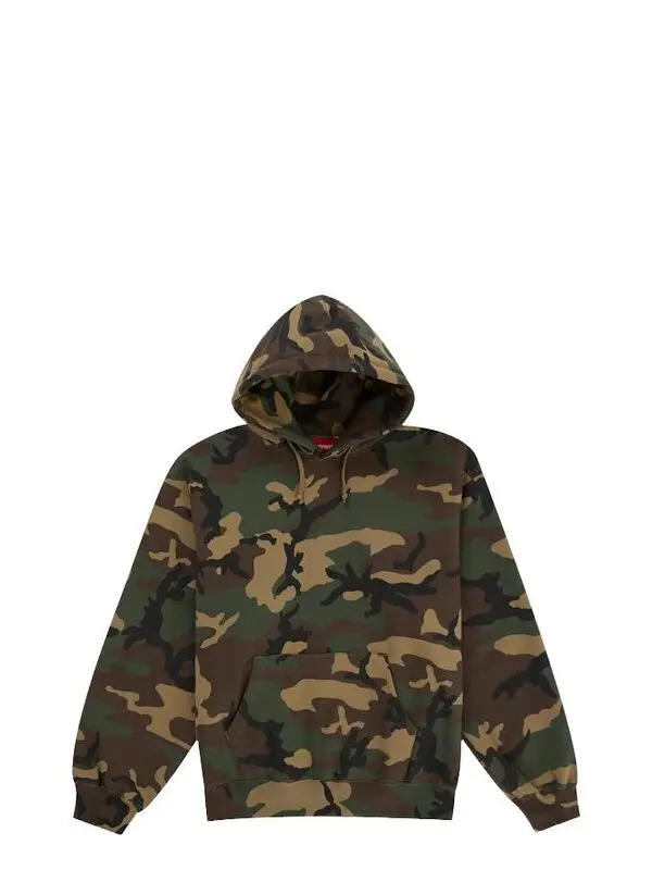 Supreme Satin Applique Hooded Sweatshirt - Woodland Camo