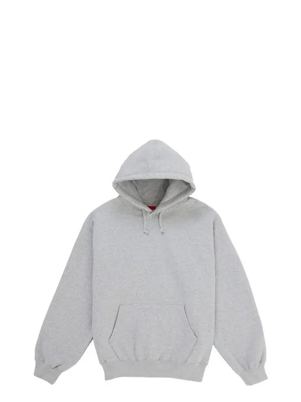 Supreme Satin Applique Hooded Sweatshirt - Heather Grey