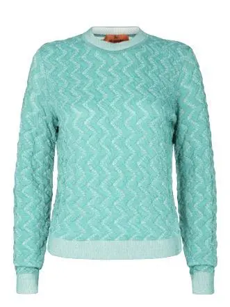 Missoni Chevron-pattern Sweater - Turquoise