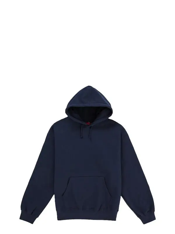 Supreme Satin Applique Hooded Sweatshirt - Washed Navy Blue