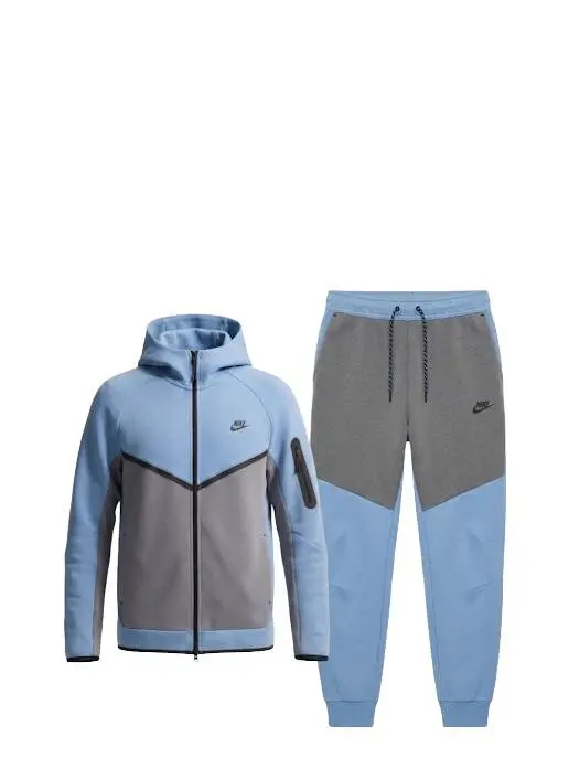 Nike Sportswear Tech Fleece Hoodie And Joggers Set - Work Blue/cool Grey/black