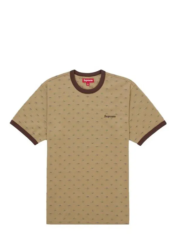 Supreme Hearts Intarsia Ringer Tee Shirt - Brown
