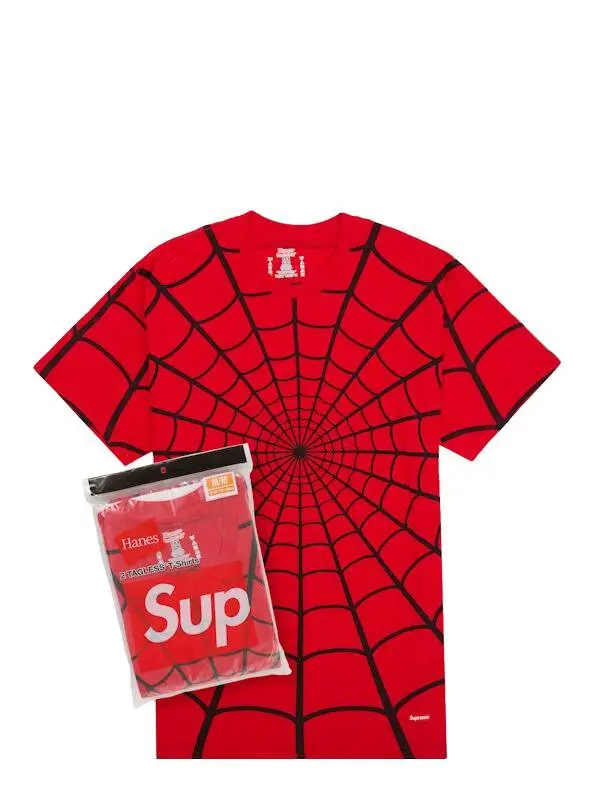 Supreme Hanes Spiderman Tagless Tee Shirts - Red