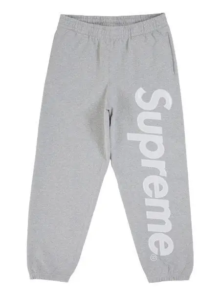 Supreme Satin Applique Sweatpant - Heather Grey