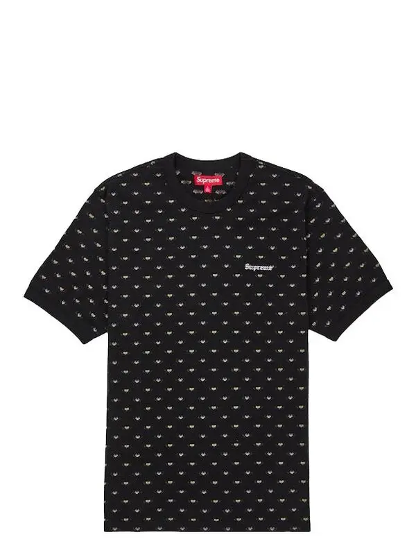 Supreme Hearts Intarsia Ringer Tee Shirt - Black