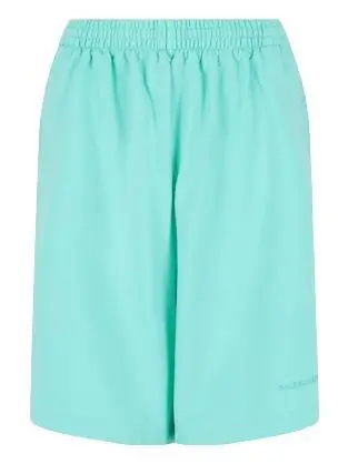 Balenciaga Logo Embroidered Sweat Shorts - Mint