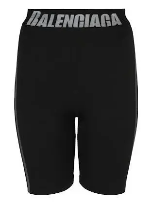 Balenciaga Logo Cycling Shorts - Black/grey