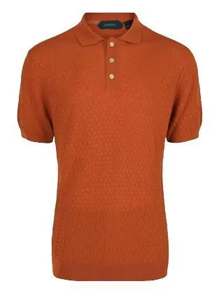 SLOWEAR Zanone Cotton Polo Shirt - Orange
