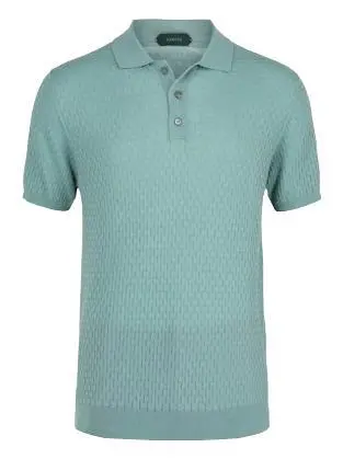 SLOWEAR Zanone Cotton Polo Shirt - Light Blue