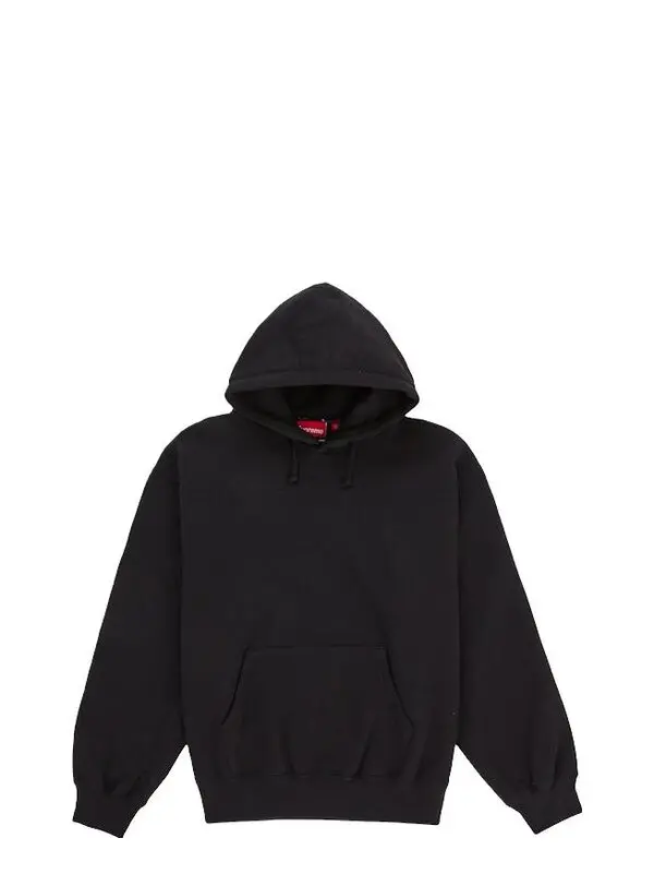 Supreme Satin Applique Hooded Sweatshirt - Black