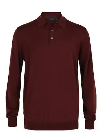 SLOWEAR Zanone Flex Wool Slimfit Polo Shirt - Bordeaux