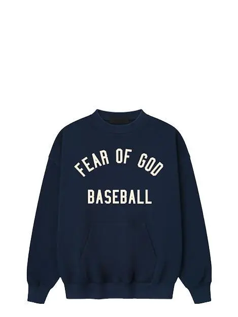 Fear Of God Essentials Mlb Sport Crewneck Sweatshirt - Midnight Navy Blue