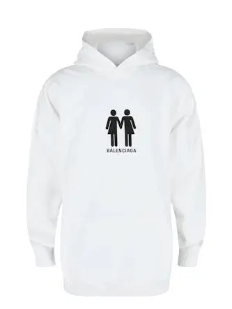 Balenciaga Pride Graphic Hoodie - White/black