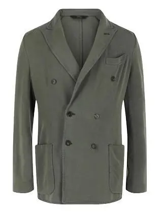 Brioni Double Breasted Unstructured Blazer - Dark Green Bottle