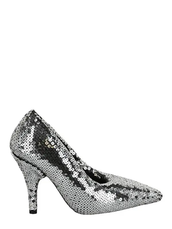 Balenciaga Sequin High Heel Pumps - Silver