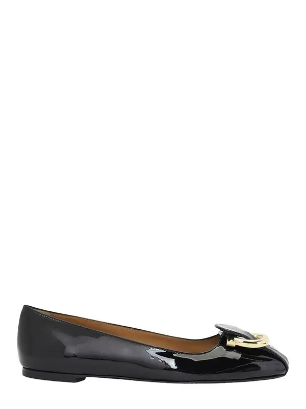 FERRAGAMO Gancini Ballet Flat - Black