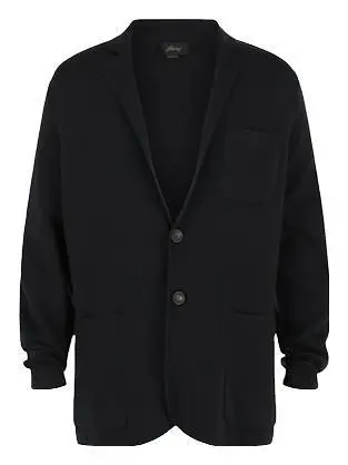Brioni Single-breasted Jersey Blazer - Navy Blue