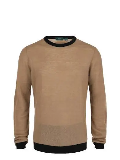 SLOWEAR Zanone Knit Crewneck Sweater - Taupe Blue