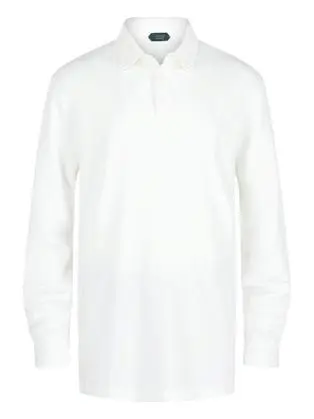 SLOWEAR Zanone Pima Cotton Slimfit Polo Shirt - White