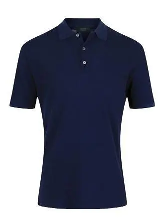 SLOWEAR Zanone Ice Piquet Slimfit Polo Shirt - Dark Blue