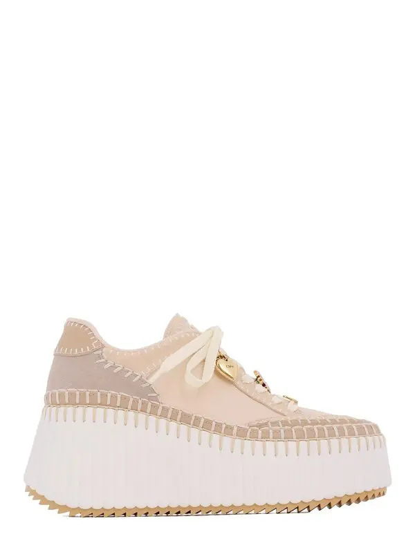 Chloé Nama Wedge Sneakers - Dove Grey