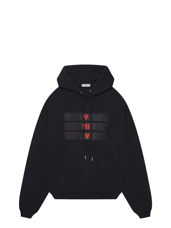 474 CO 474 Organic Cotton Hoodie With Embroidered Detailing - Black/red