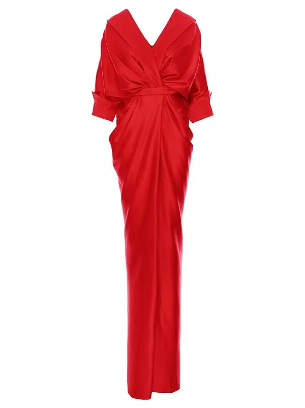 ACOB À PORTER Draped Long Dress - Red