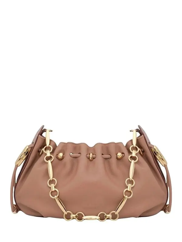 Zimmermann Halcyon Leather Clutch With Gold Tone Hardware - Brown