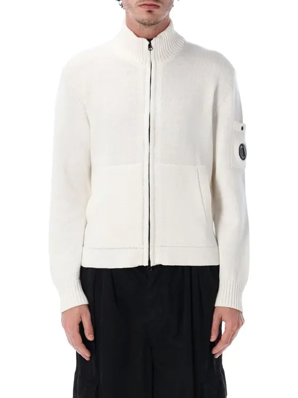 C.P. COMPANY Zip-up Sweater - White
