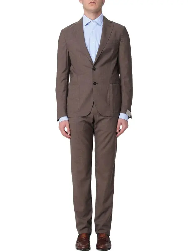 Corneliani Wool Blend Single-breasted Suit - Brown