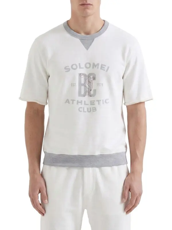 Brunello Cucinelli Crewneck Sweatshirt With Graphic Detail - White