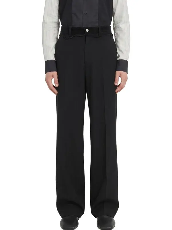 MAISON MARGIELA Virgin Wool Blend Tailored Trousers - Black