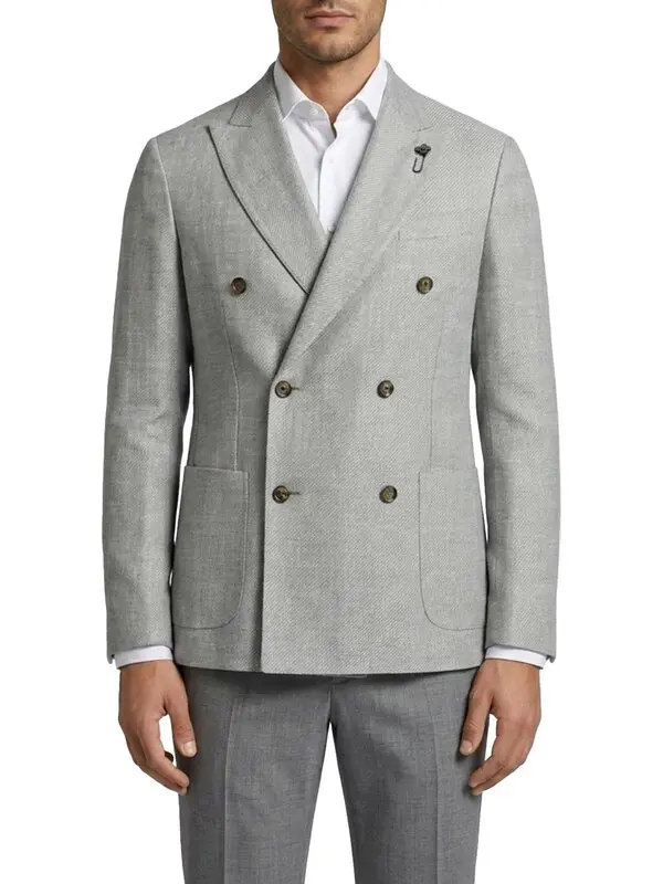 LARDINI Double Breasted Jacket - Green