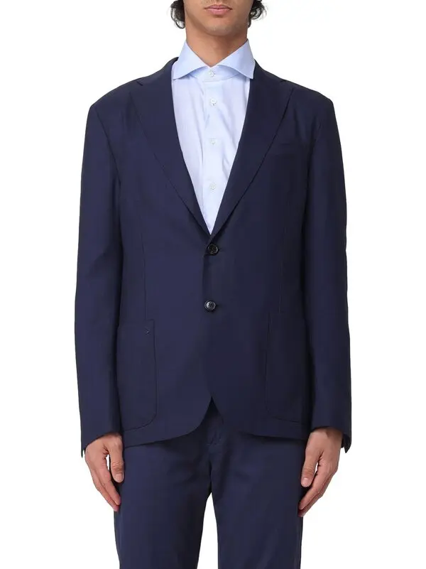 Corneliani Single-breasted Wool Blazer With Classic Lapels And Patch Pockets - Mud