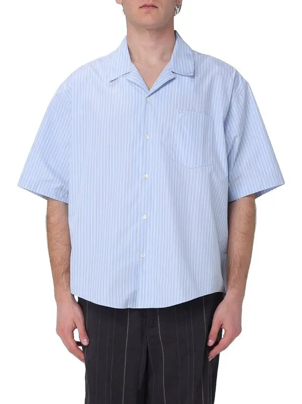 AMI Paris Striped Cotton Shirt - Blue