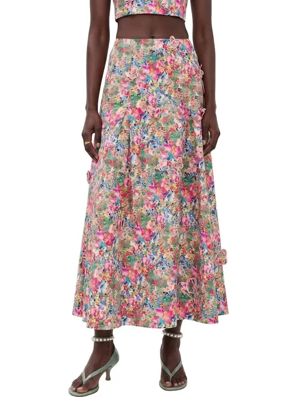 Farm Rio Printed Midi Skirt - Multicolor