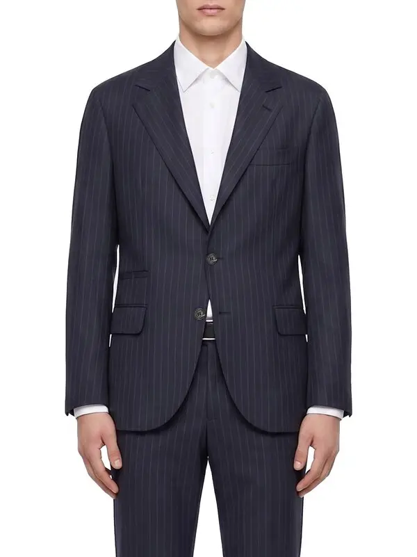 Brunello Cucinelli Striped Tailored Jacket - Blue