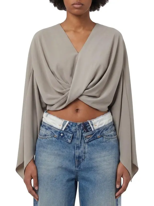 MAISON MARGIELA Draped Knot Detailed Top - Grey