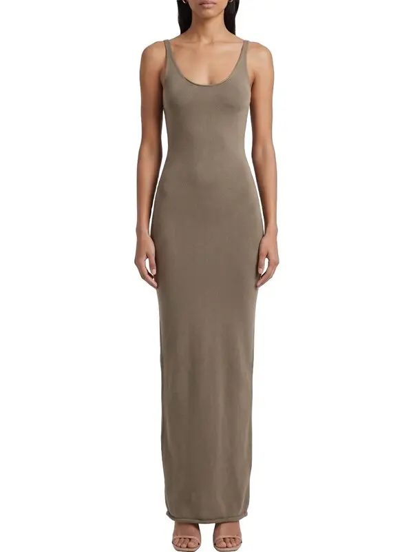 ENTIRE STUDIOS Ribbed Maxi Dress - Beige