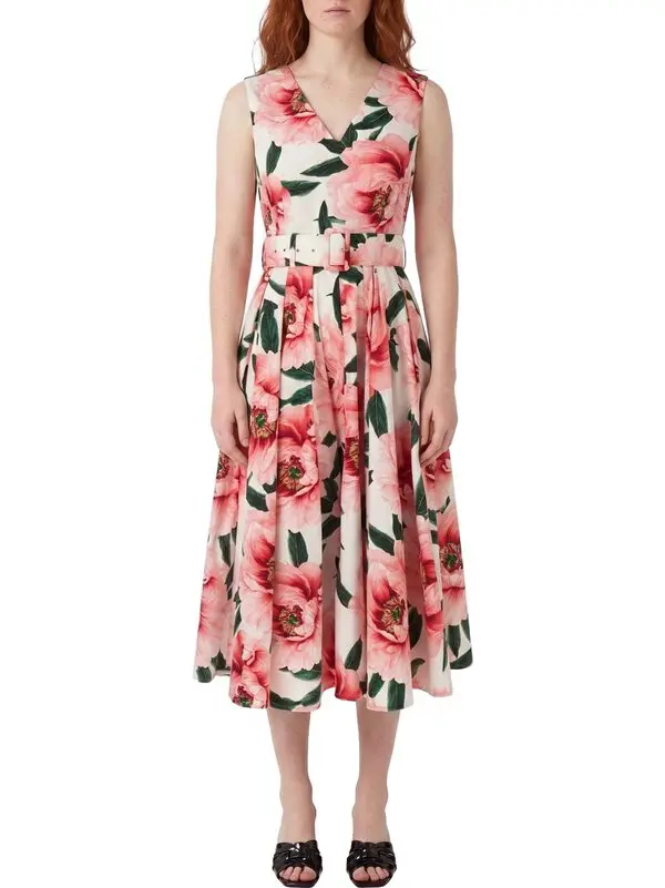 Samantha Sung Floral Print Midi Shirt Dress - Pink